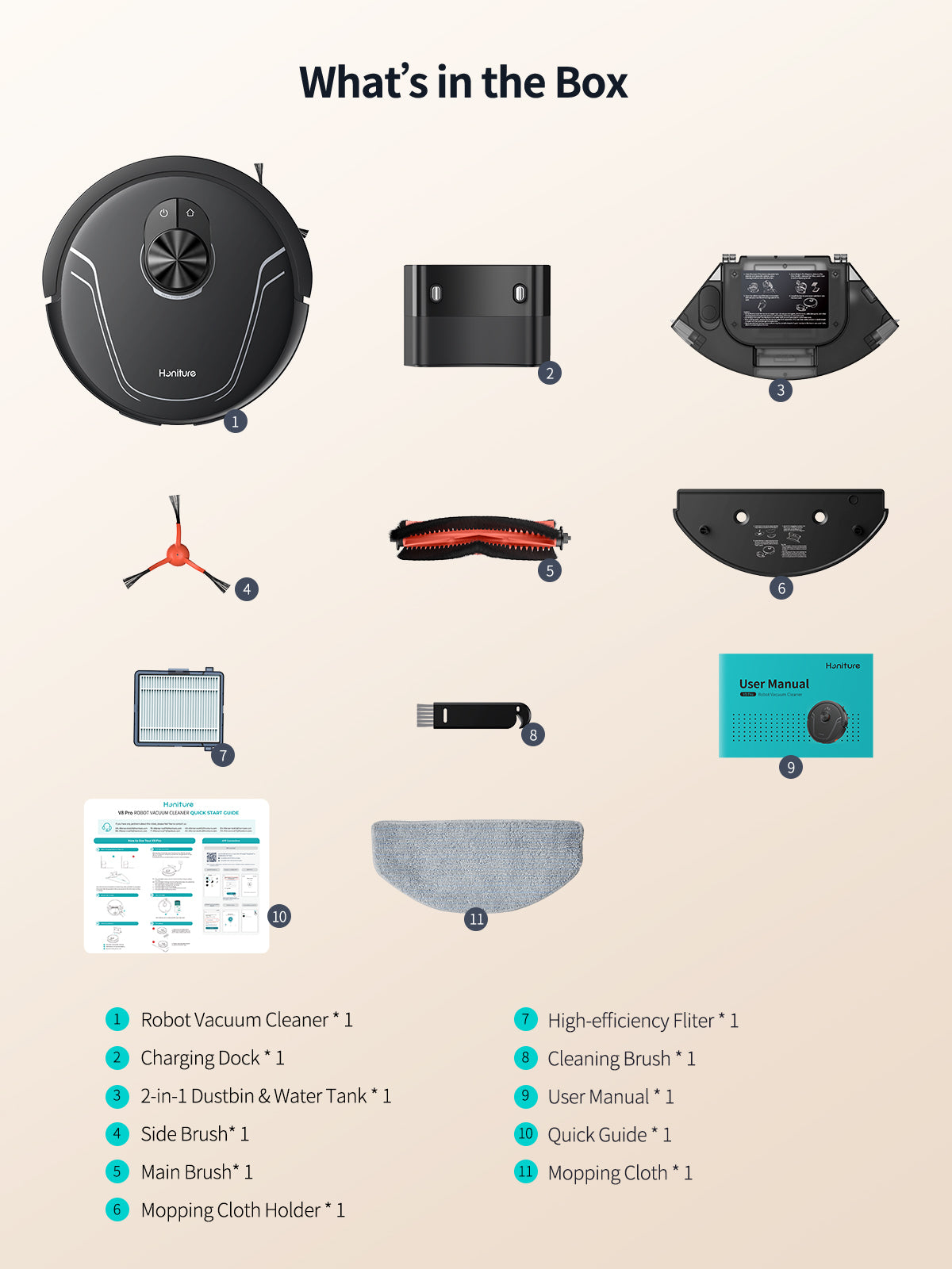 Honiture V8 Pro Robot Vaccum | Best for Carpet Cleaning - Honiture